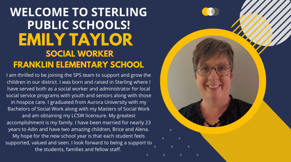 Welcome Emily Taylor to Franklin Elementary School! | Sterling Public ...