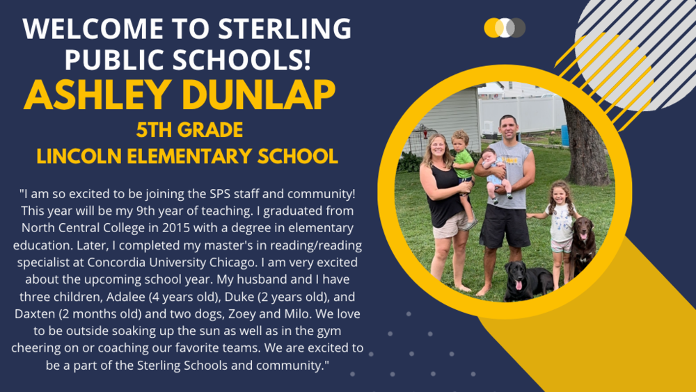Welcome Ashley Dunlap to Lincoln! | Sterling Public Schools
